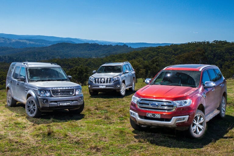 Ford Everest vs Land Rover Discovery vs Toyota Prado review