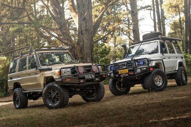 Twin Toyota 76 Series Land Cruisers